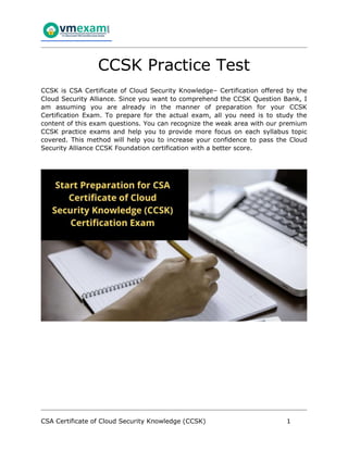 Let's Get Start Your Preparation for CSA Certificate of Cloud Security ...