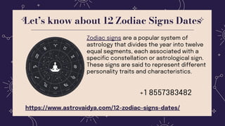 Let’s know about 12 Zodiac Signs Dates.pdf