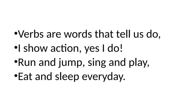 Let S Learn About Verbs Elementary Pptx