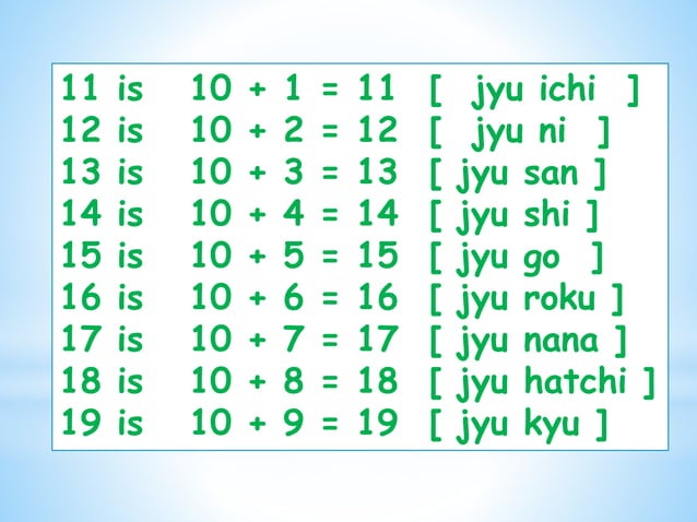Lets learn japanese counting numbers from 1 to 20 | PPTX | Animation ...