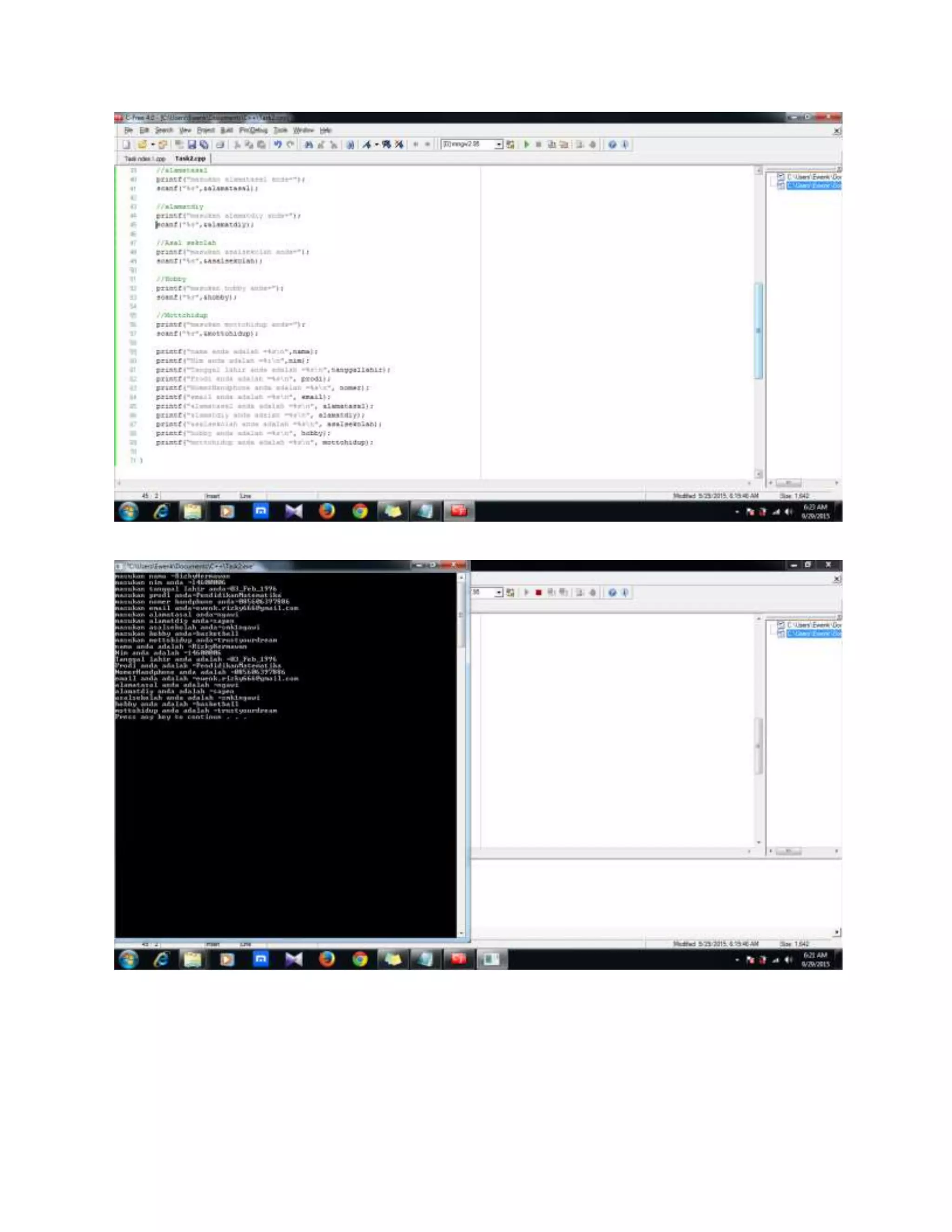 Script Printf dan Scanf dalam alur bahasa C | PDF