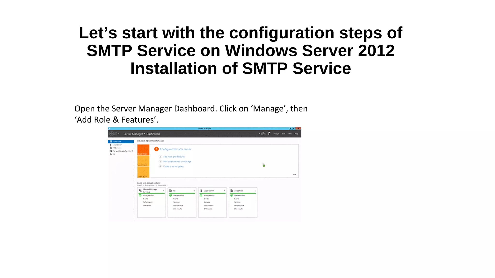 Let’s start with the configuration steps of smtp | PPT