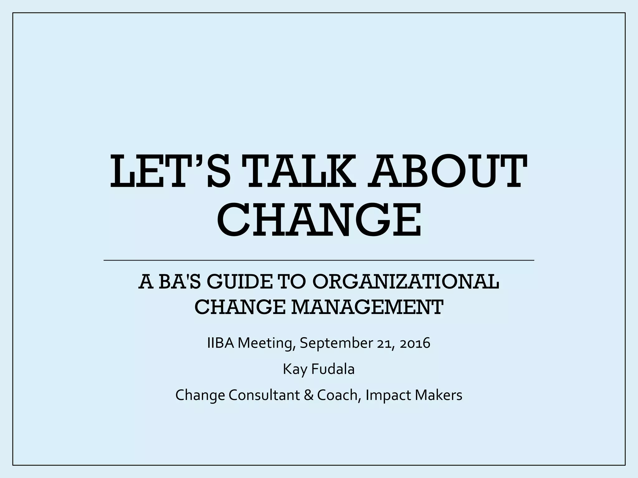 Let's talk about change | PDF