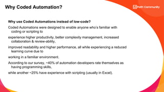 Let's talk about Coded Automation | PDF