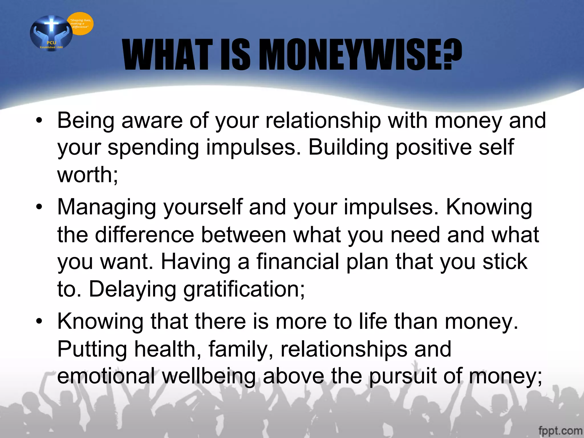PCU - MONEY: LETS TALK ABOUT MONEY | PPT