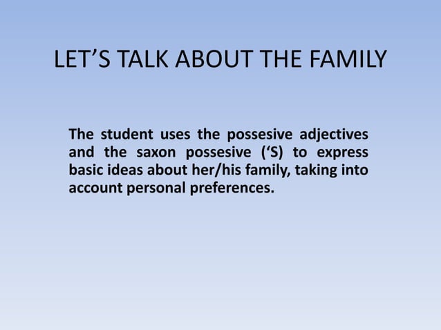 Let’s talk about my family | PPTX