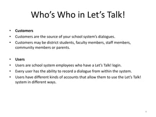 "Let’s Talk!" Training Guide | PPT