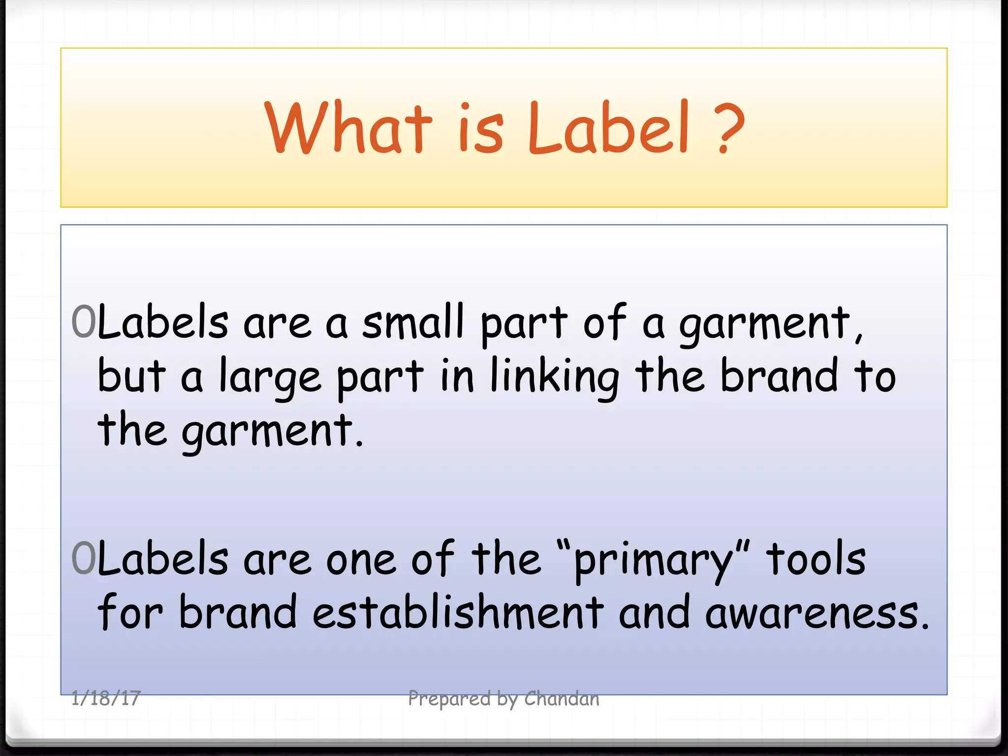 Lets understand about different labels use in garment or textile ...