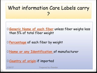 Lets understand about different labels use in garment or textile ...