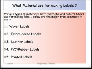 Lets understand about different labels use in garment or textile ...