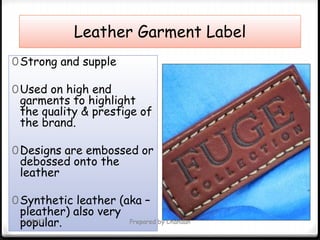 Lets understand about different labels use in garment or textile ...