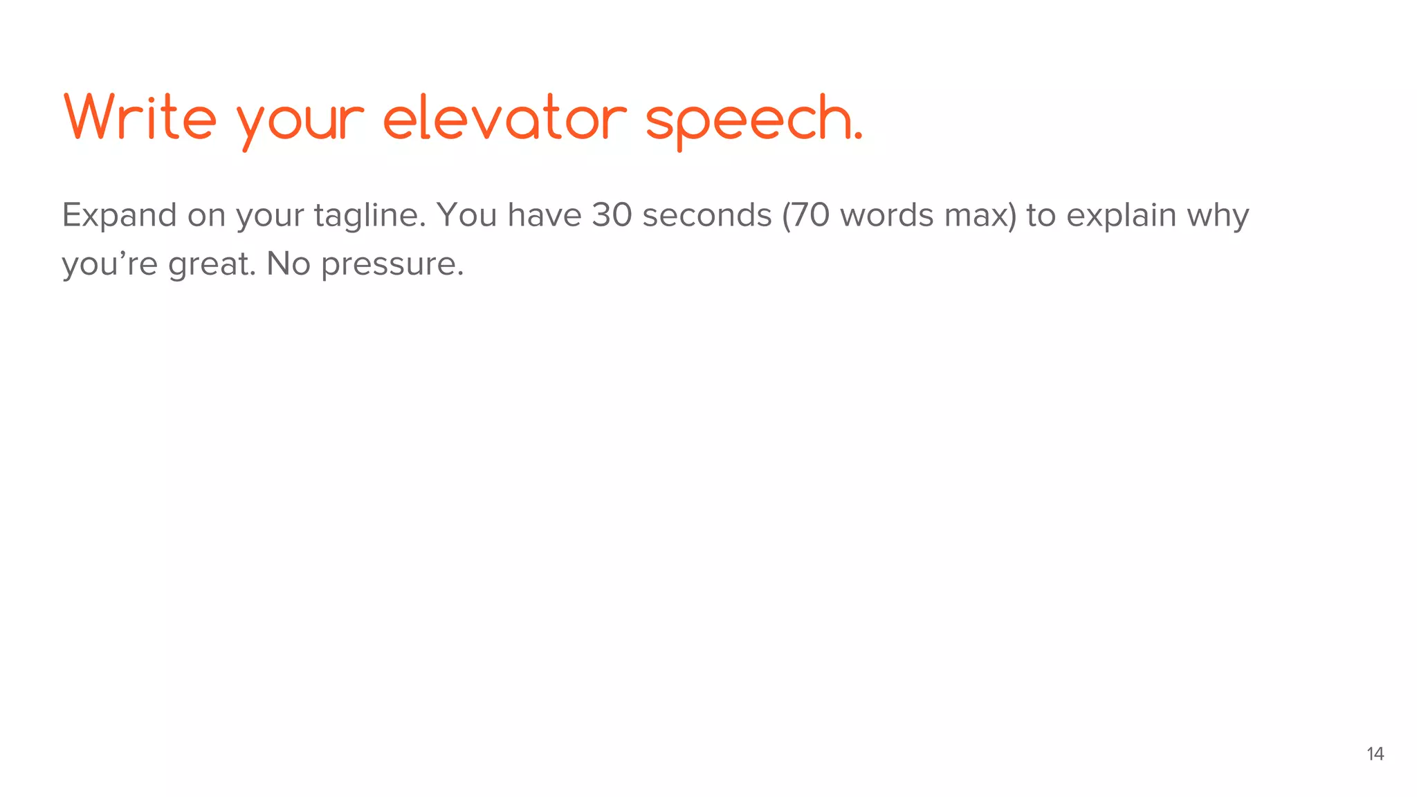 Let's workshop your tagline, slogans, and elevator speech | PDF