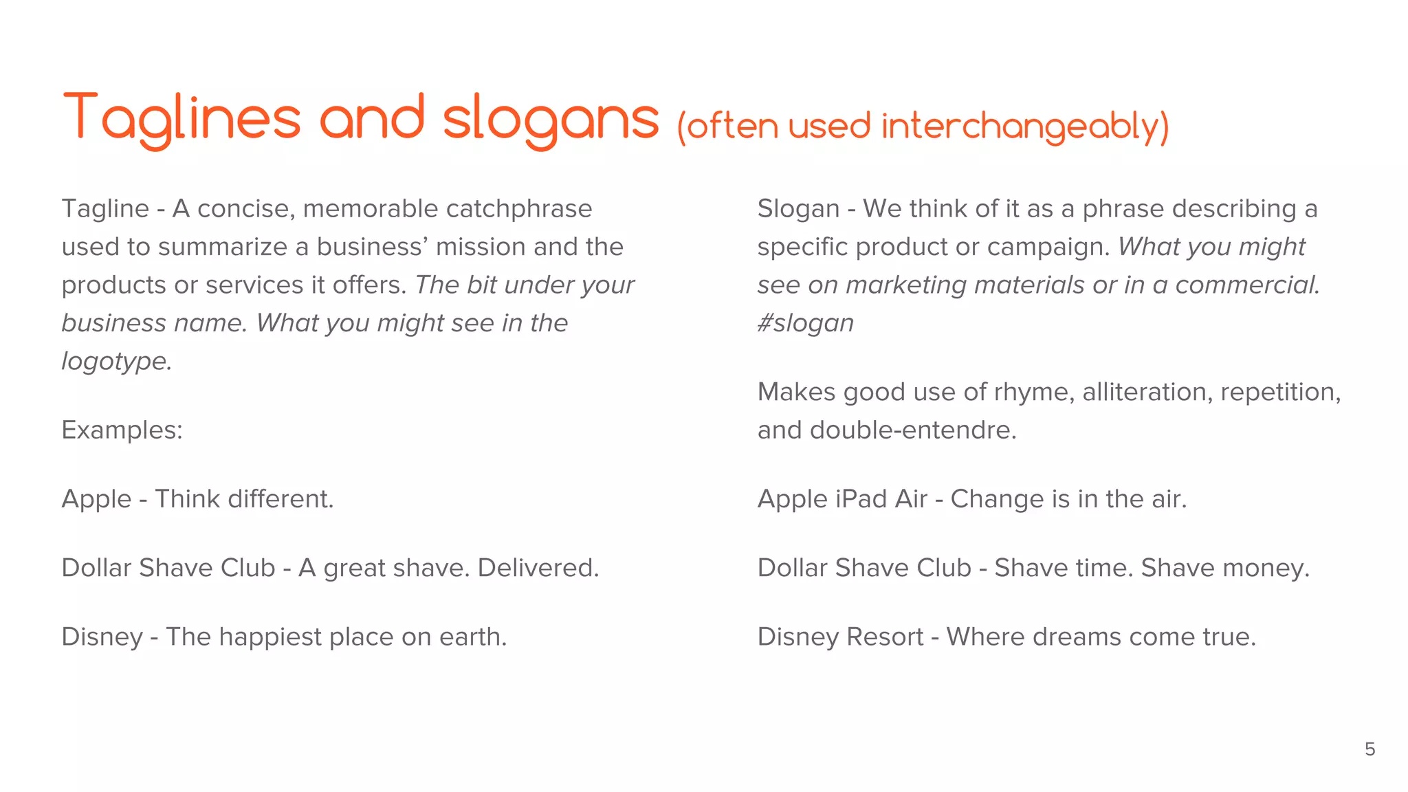 Let's workshop your tagline, slogans, and elevator speech | PPT