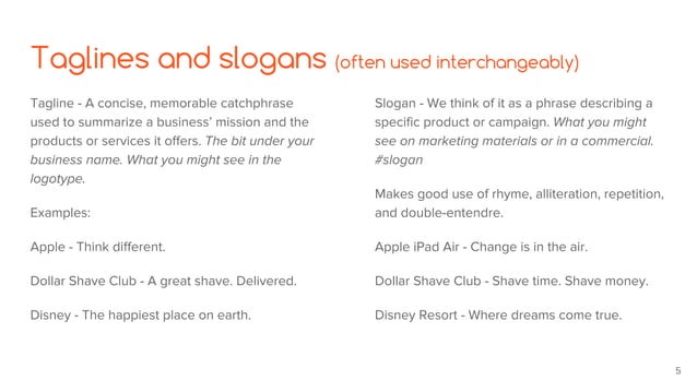 Let's workshop your tagline, slogans, and elevator speech | PPT
