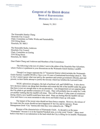Hanabusa Letter to City Council | PDF