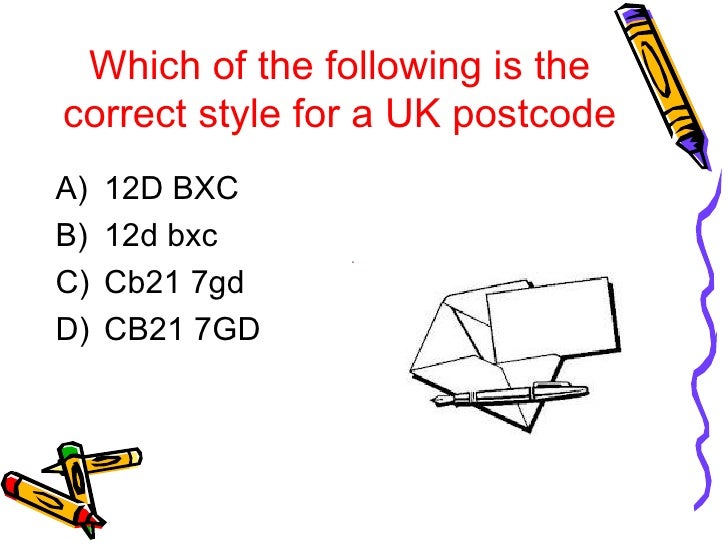 Letter writing quiz (qwizdom)