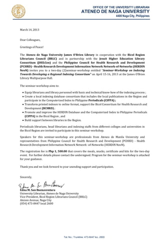 Letter of invitation | PDF