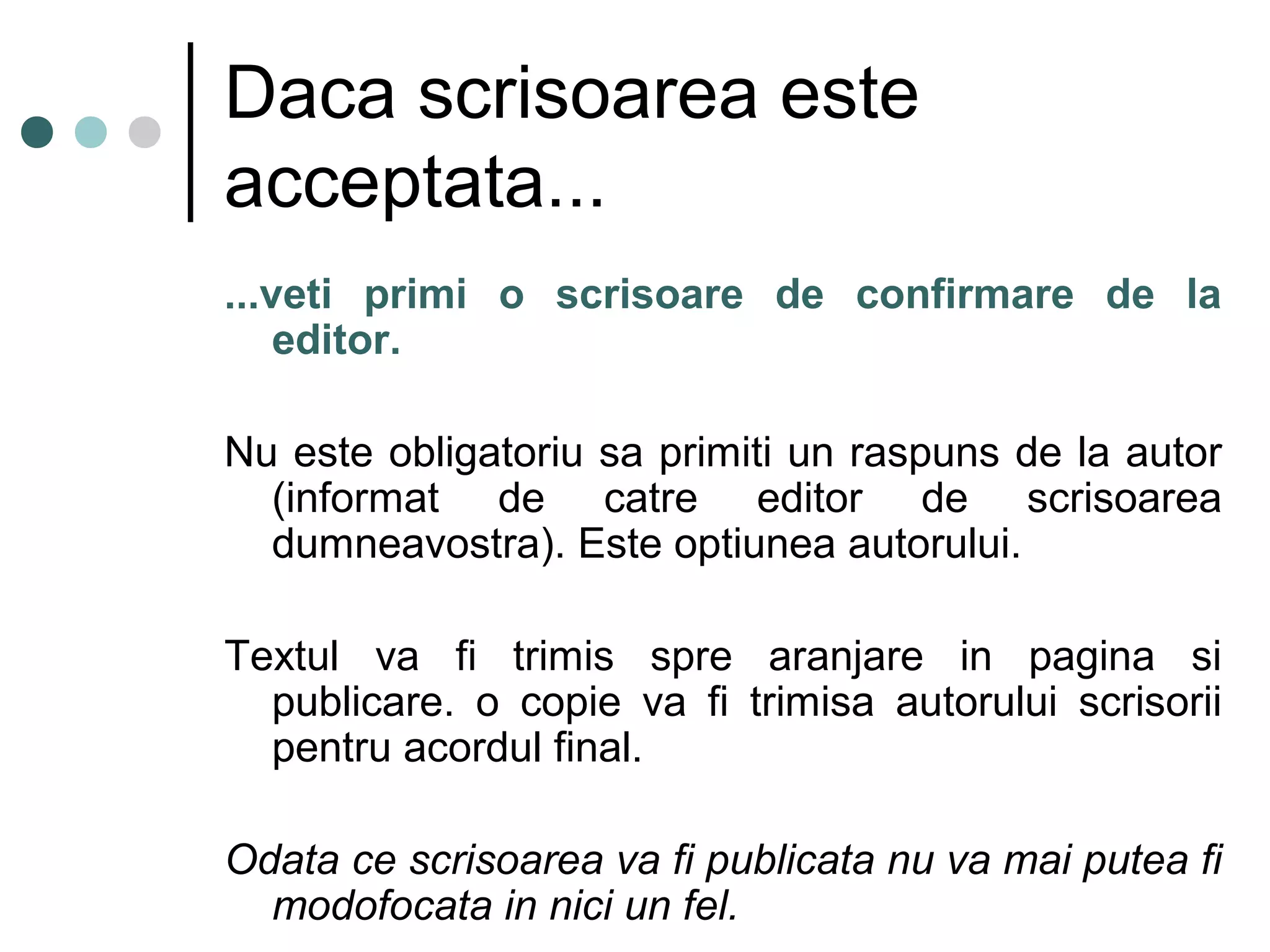 Cum sa scriem o scrisoare catre editor | PPT
