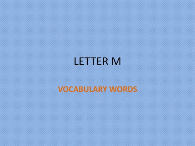 Letter m | PDF