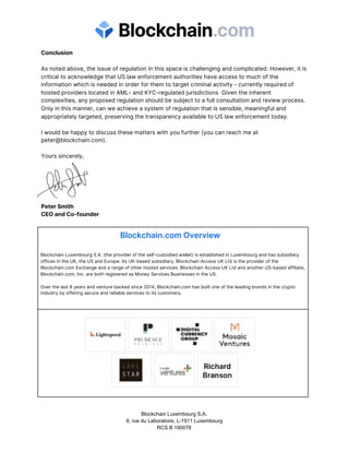 Letter to Hon. Steve Mnuchin from Blockchain.com