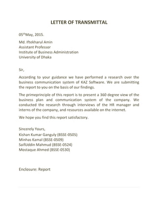 Letter of Transmittal | PDF