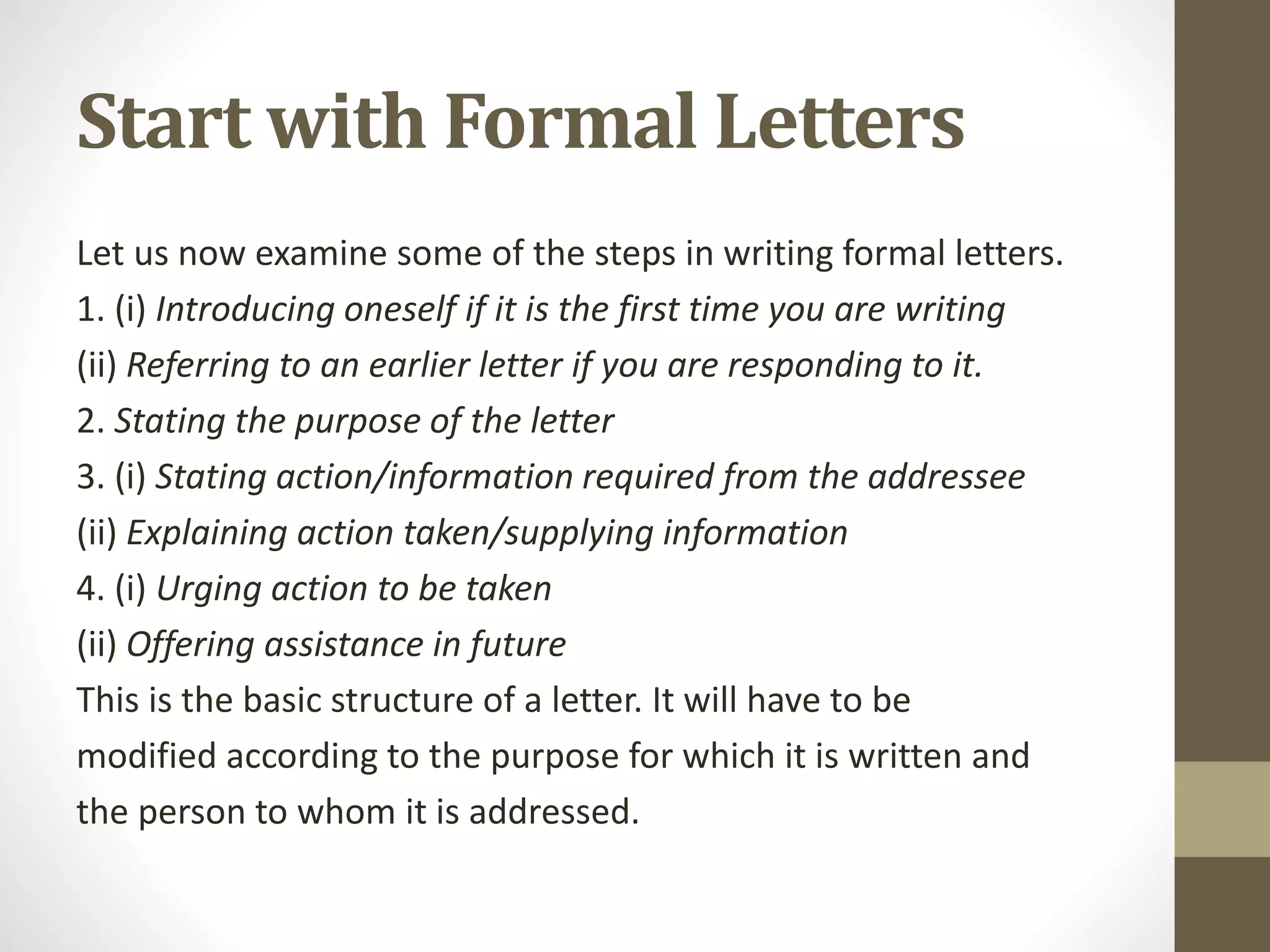 Letter writing | PPTX