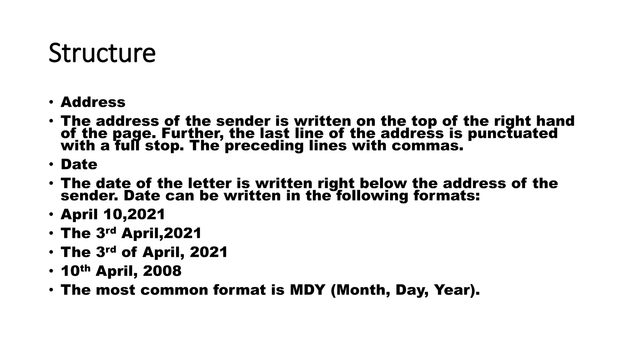 Letter - writing ( structure and type ) | PPTX