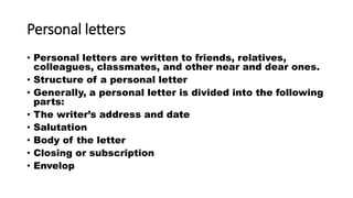 Letter - writing ( structure and type ) | PPTX