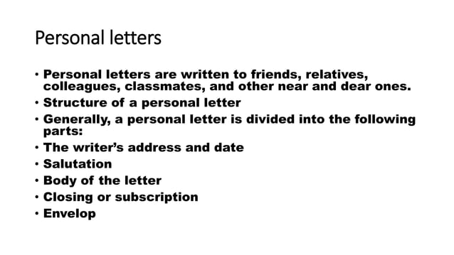 Letter - writing ( structure and type ) | PPTX