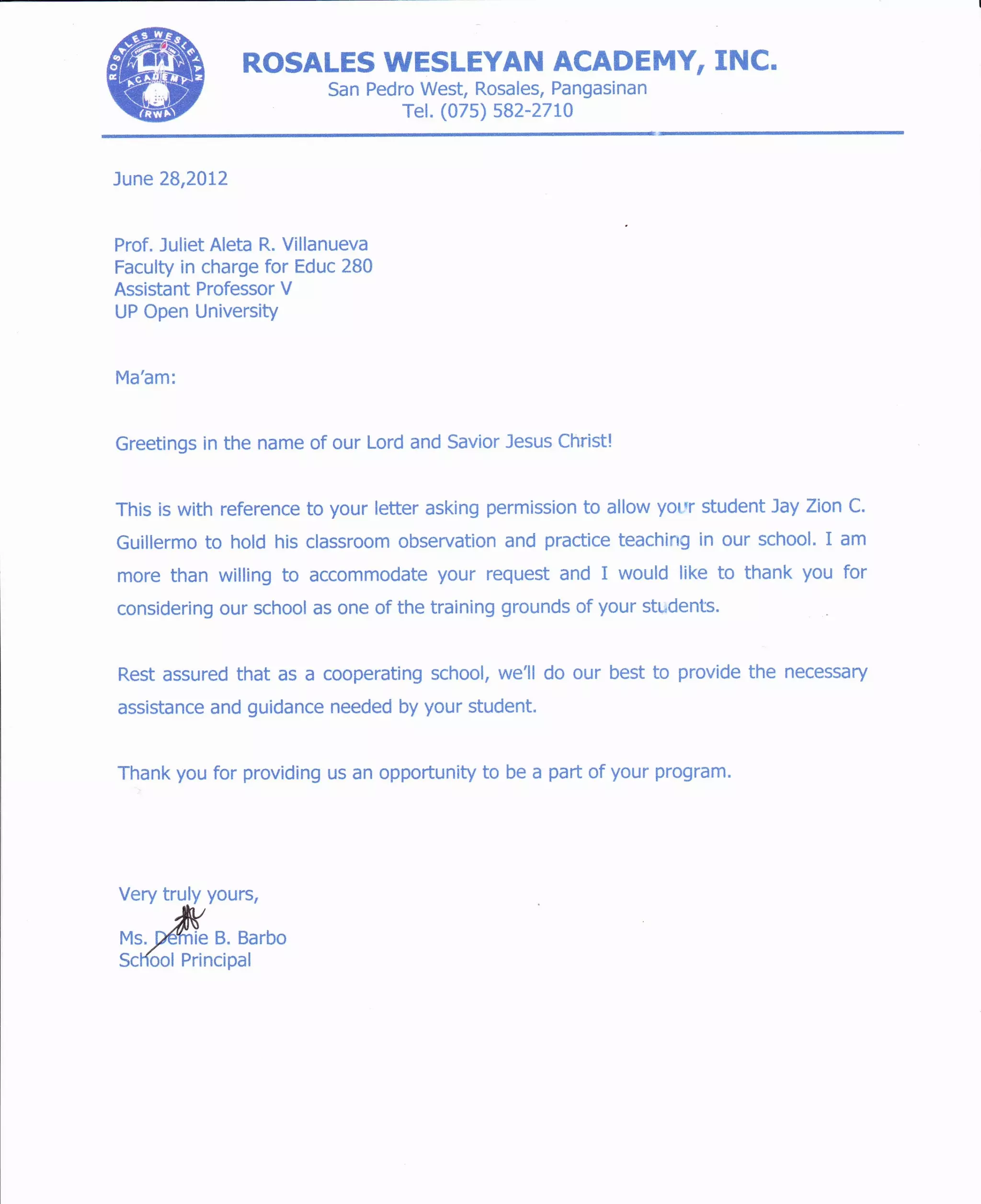 reply letter from RWA | PDF