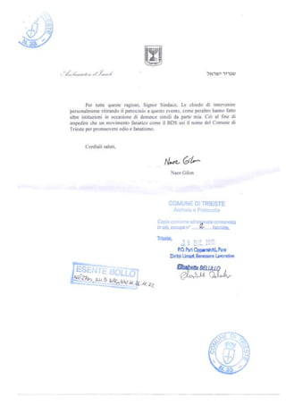 Lettera ambasciata tel aviv 2 (1) | PDF