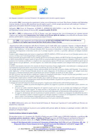 Lettera di presentazione ass.ne cuamj taranto | PDF