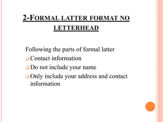 Letter as a commercial document in the corporate sector | PPTX