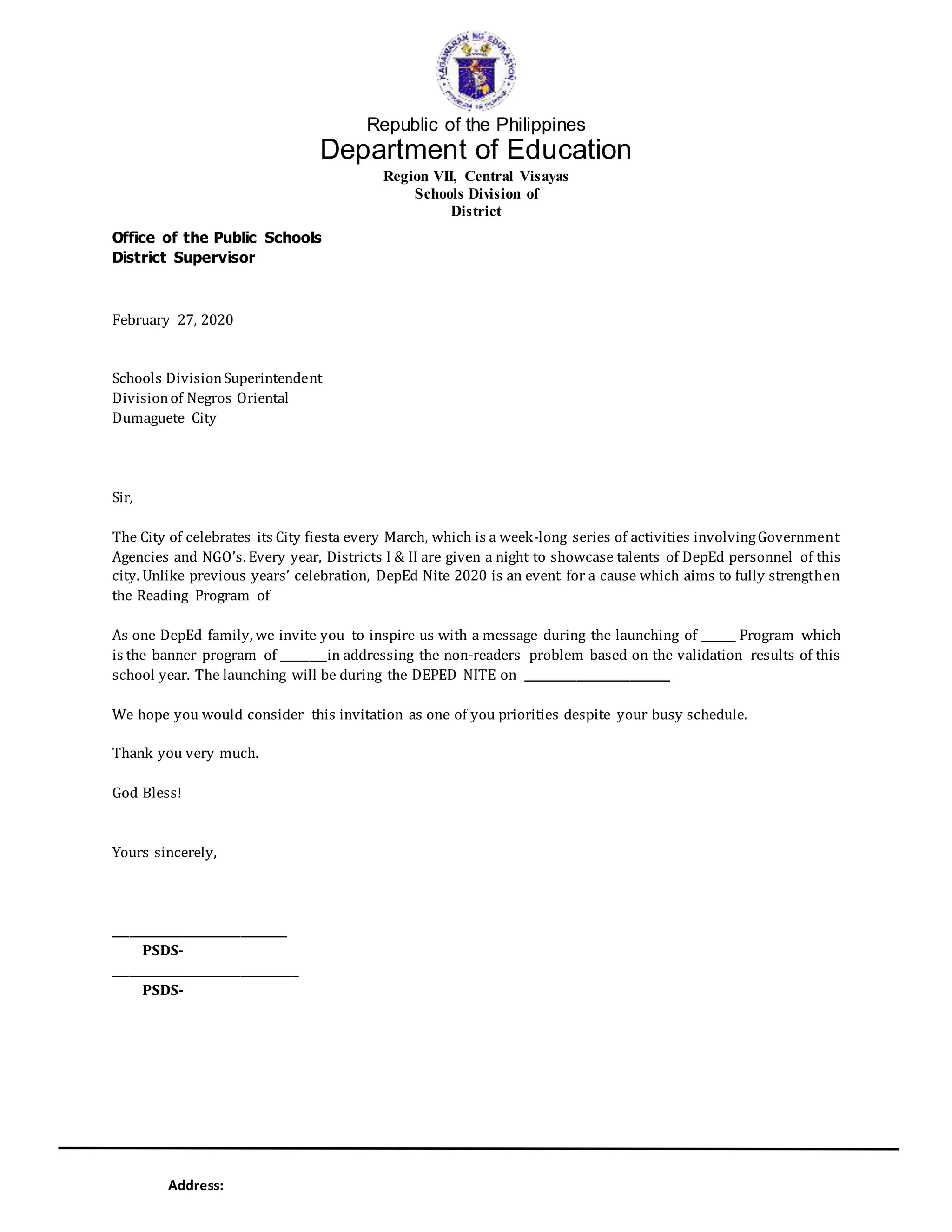 Letter asking support from the lgu | DOCX