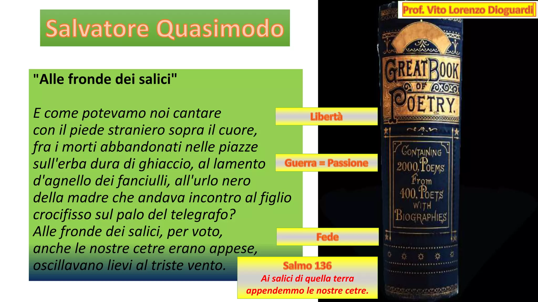 Letteratura italiana - NOVECENTO AUTORI contro la guerra.pptx