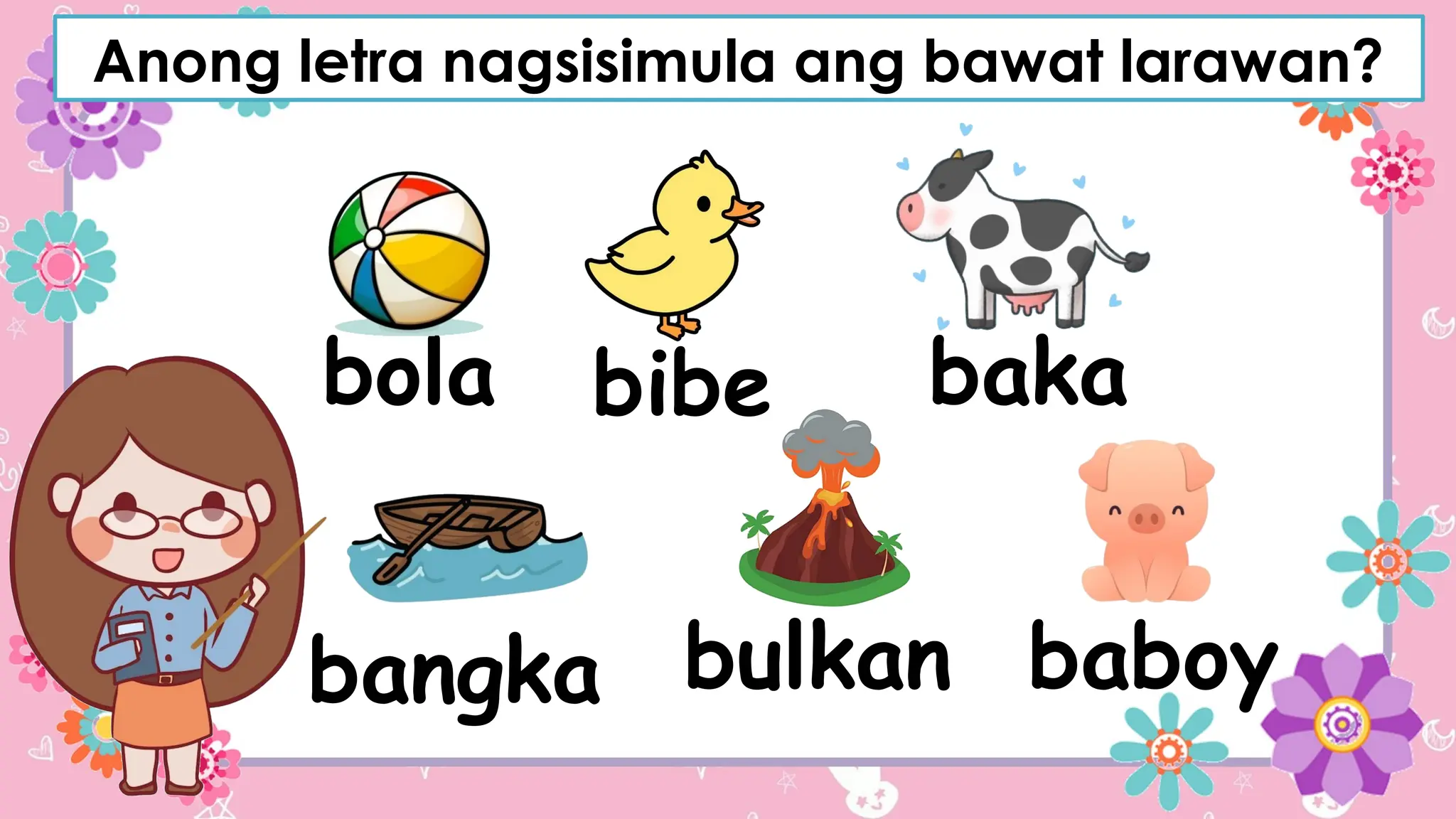 Letter Bb, word start with letter B with pictures.pptx