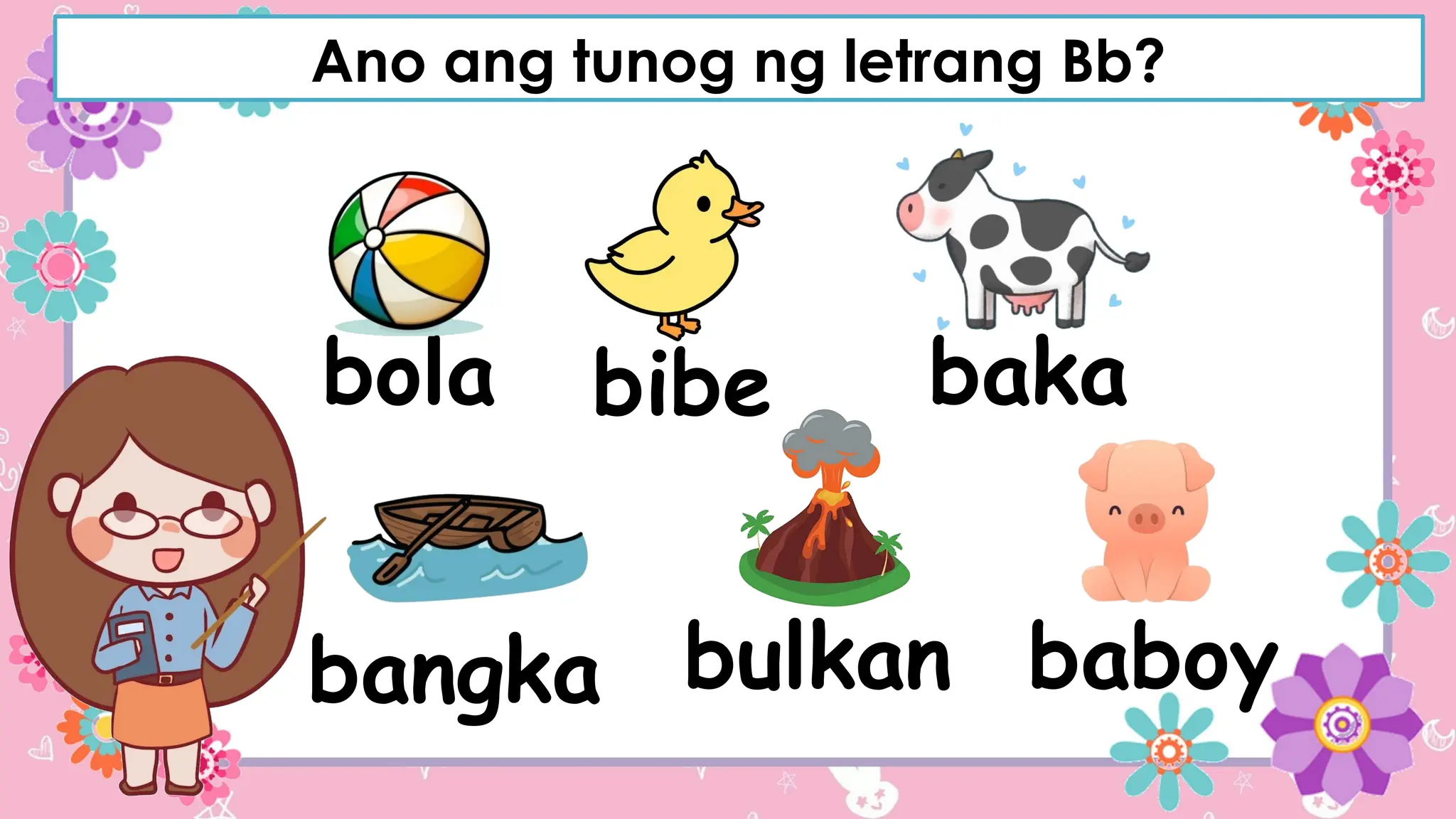 Letter Bb, word start with letter B with pictures.pptx
