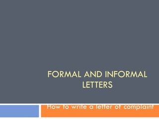 Letter complaint | PPT