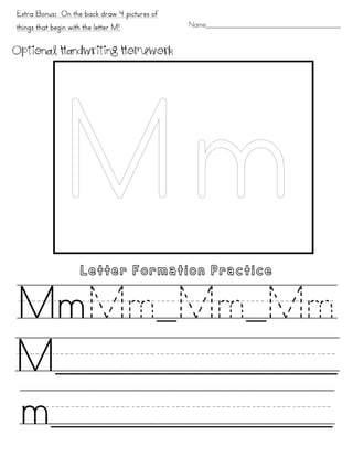 Letter formation practice | PDF