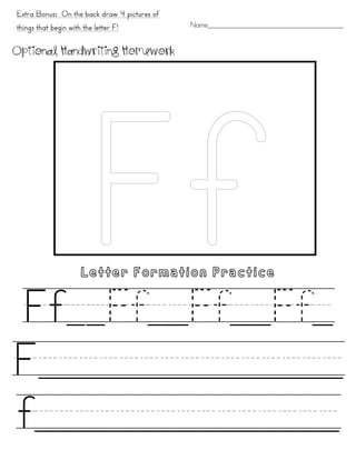 Letter formation practice | PDF