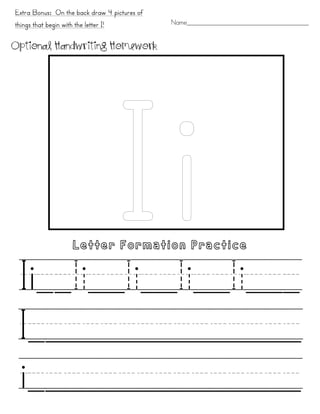 Letter formation practice | PDF