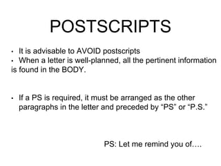 Postscript Letter Format