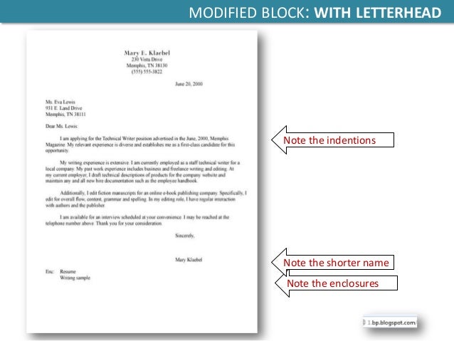 Letter Formats - A very very quick guide
