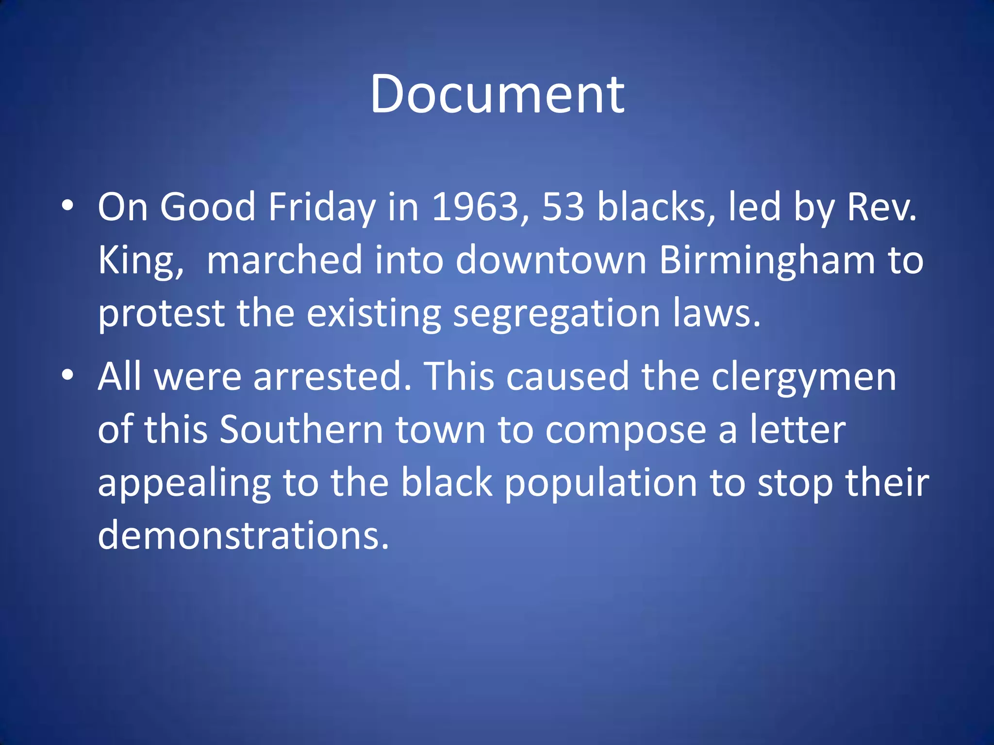 Letter From A Birmingham Jail | PPTX