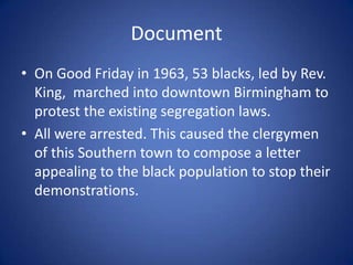 Letter From A Birmingham Jail | PPTX