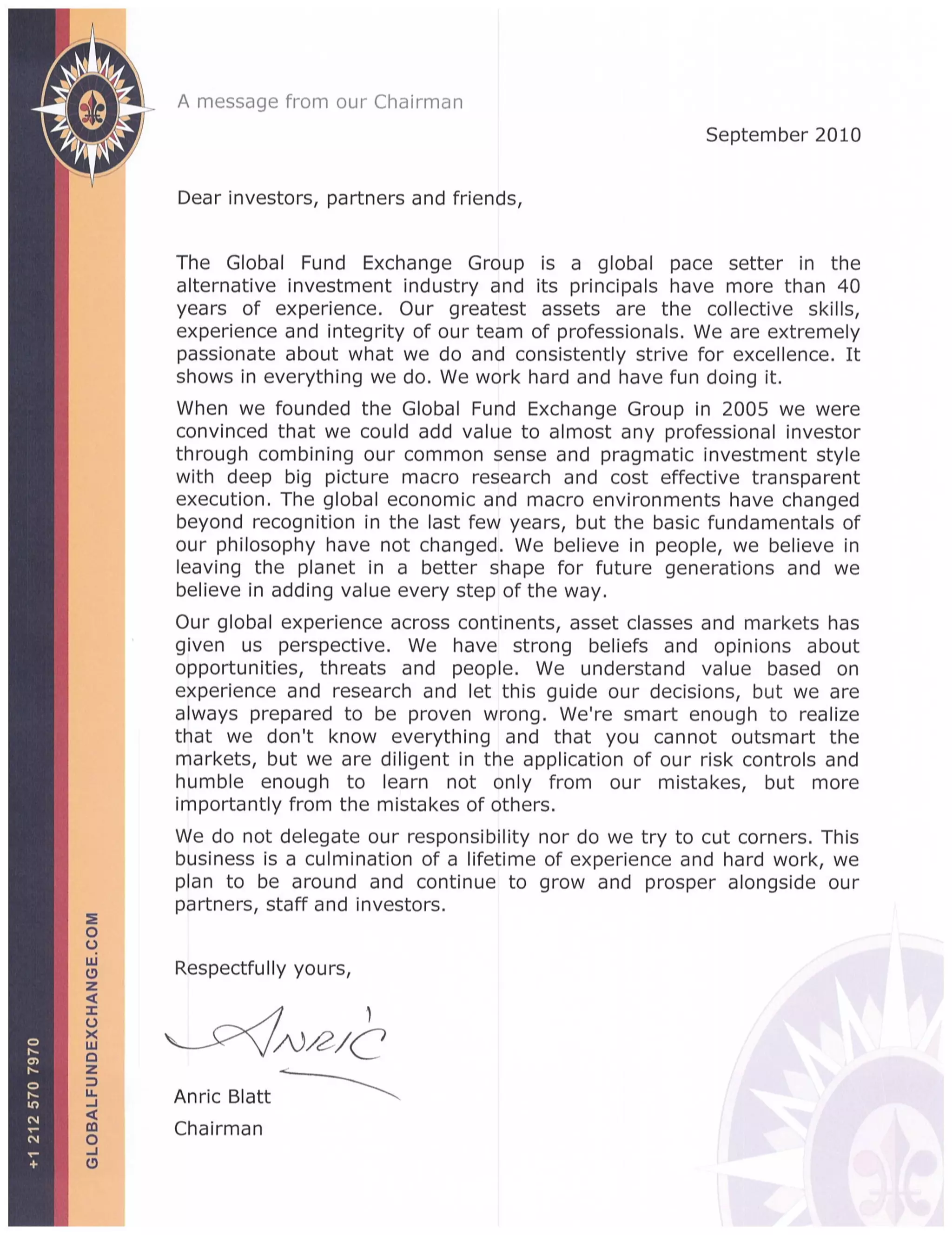 Letter from chairman | PDF