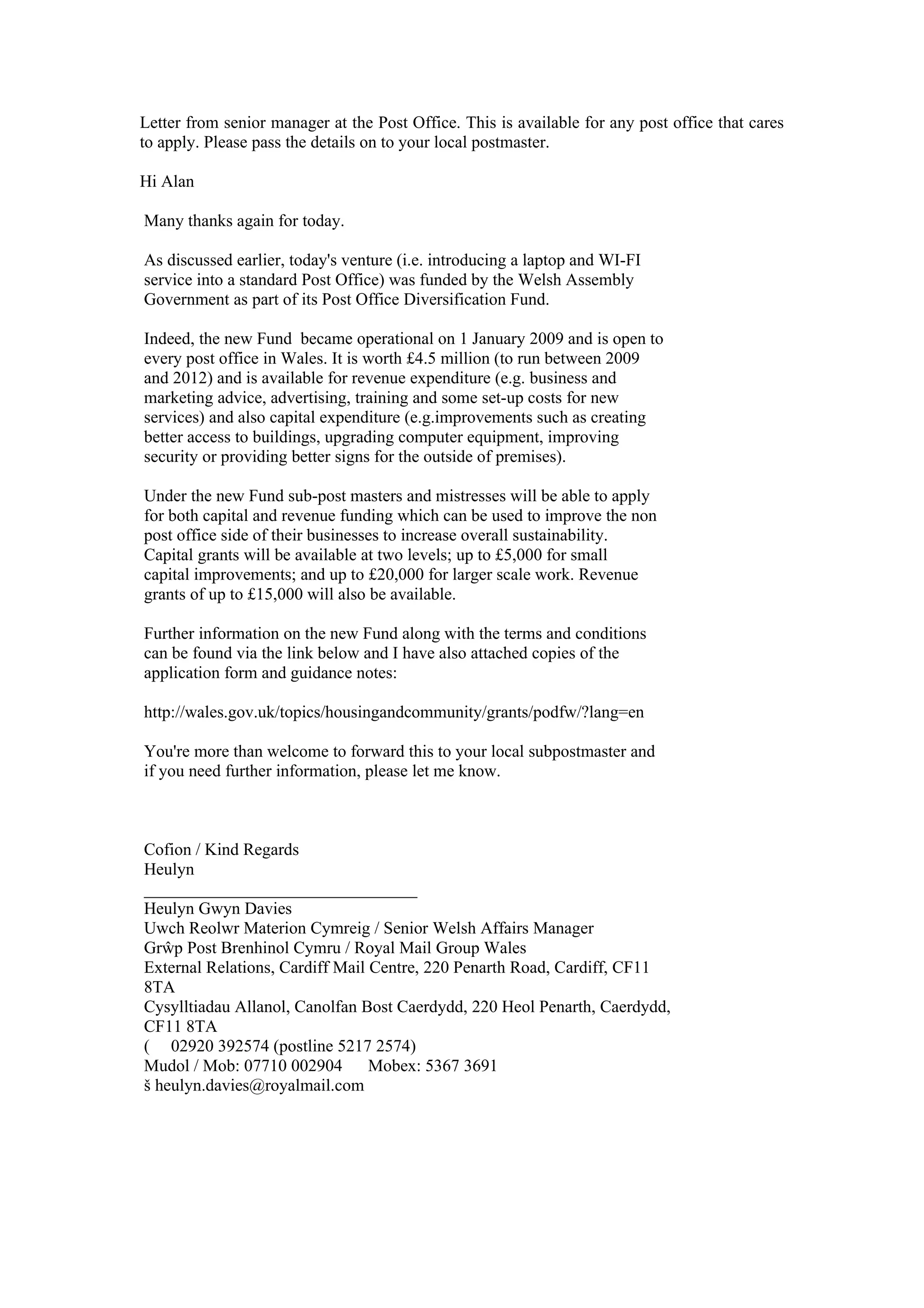 Letter From Senior Manage | DOC
