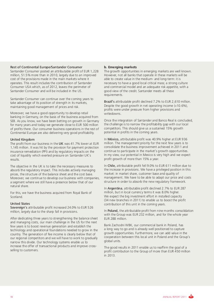 Santander Bank Annual Report 2011 Letter from Chief Executive Officer…
