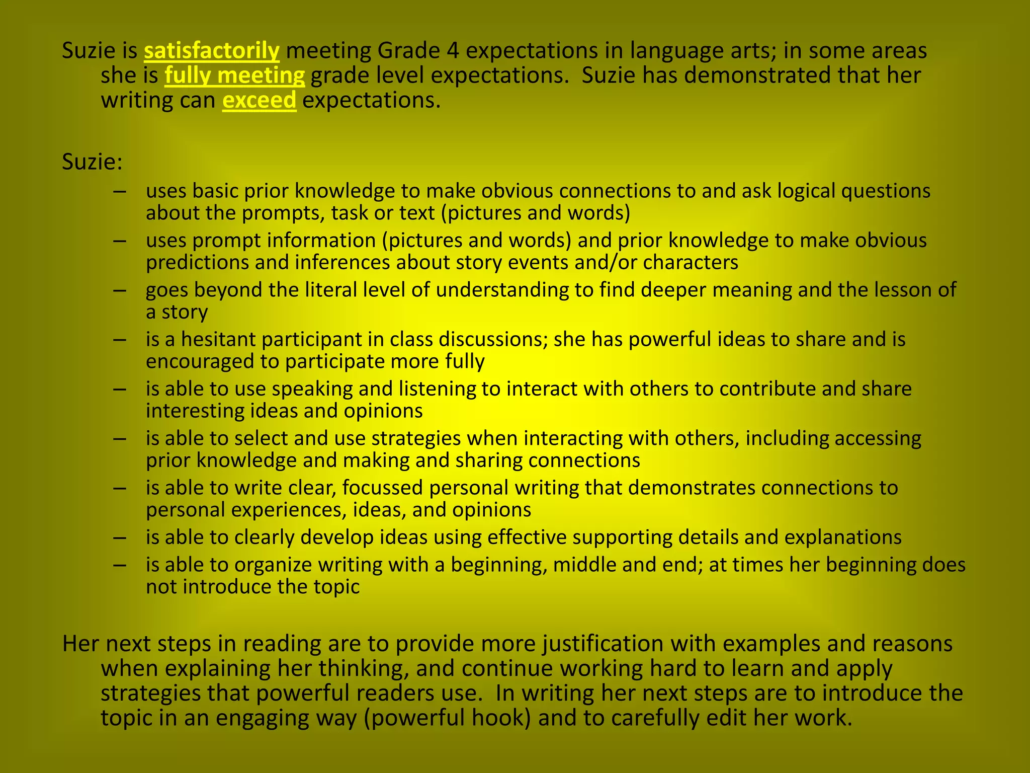 Letter grade presentation | PPTX
