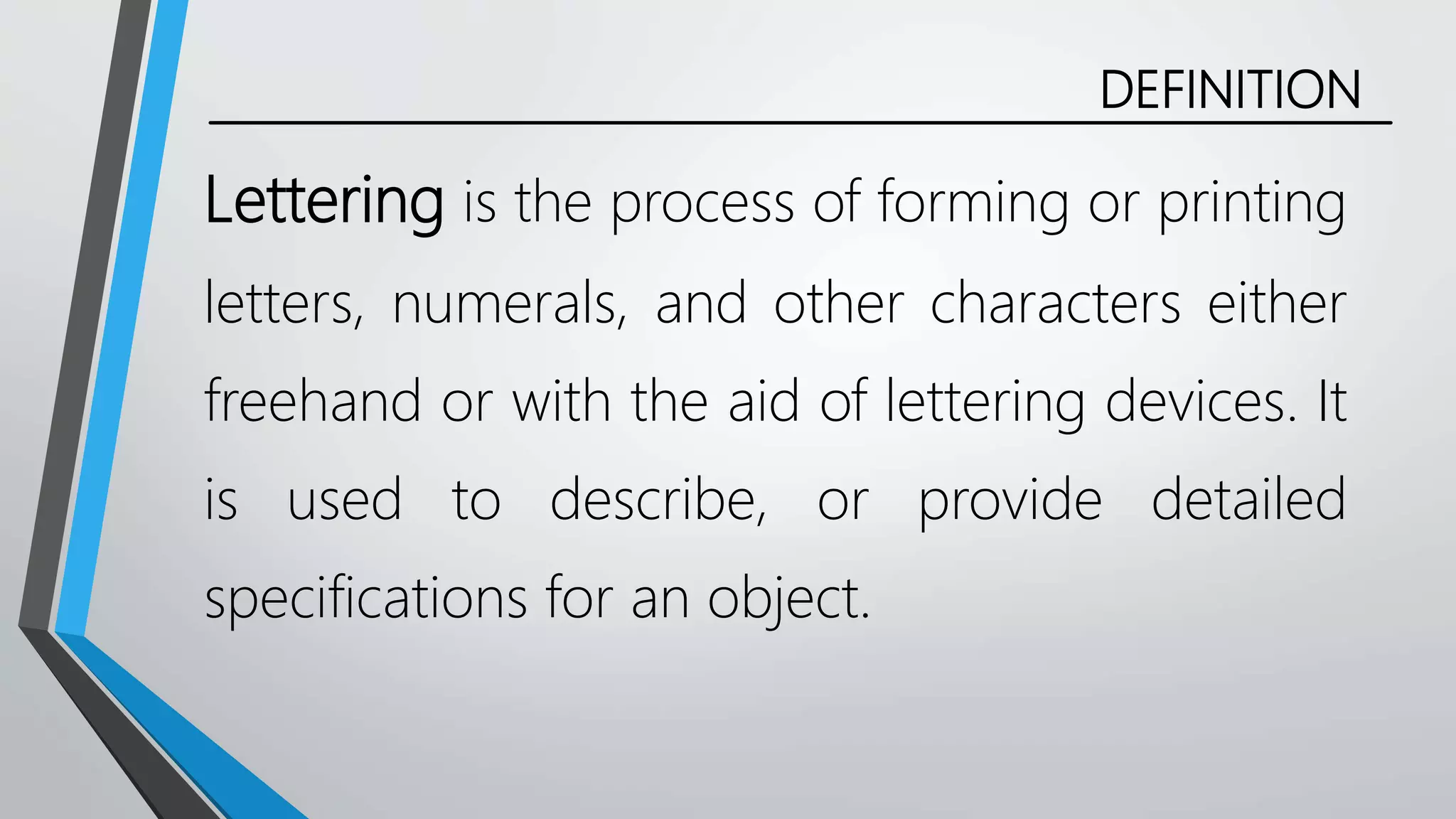 Presentation about Lettering Styles | PPTX